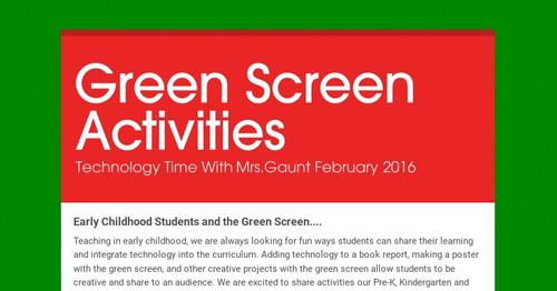 Green Screen Activities | Smore Newsletters