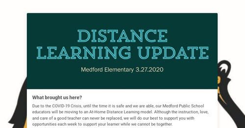 Distance Learning Update | Smore Newsletters for Education