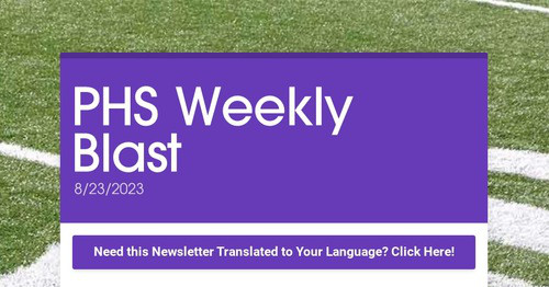 PHS Weekly Blast | Smore Newsletters for Business