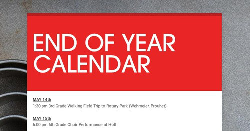 END OF YEAR CALENDAR | Smore Newsletters for Business