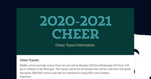 2020-2021 Cheer | Smore Newsletters