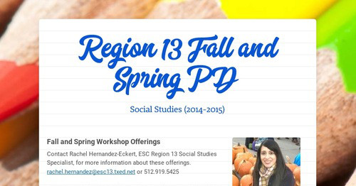 Region 13 Fall and Spring PD | Smore Newsletters