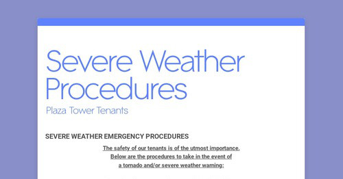 Severe Weather Procedures | Smore Newsletters for Business