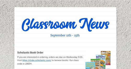 Classroom News | Smore Newsletters for Education