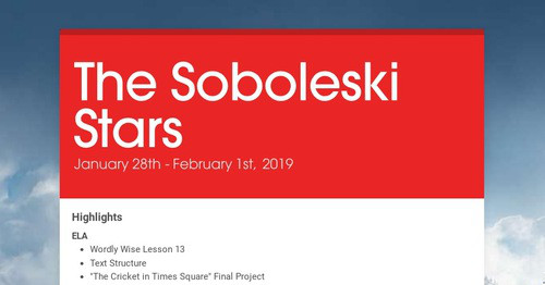 The Soboleski Stars | Smore Newsletters