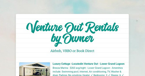 Venture Out Rentals by Owner | Smore Newsletters