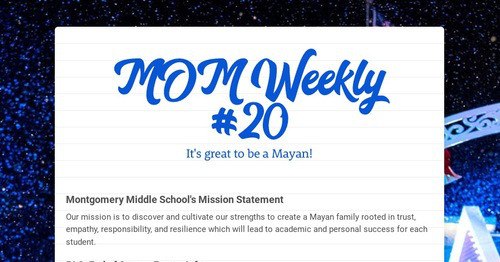 MOM Weekly #20 | Smore Newsletters for Education