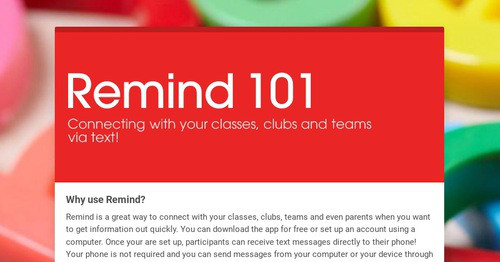 Remind 101 | Smore Newsletters for Education