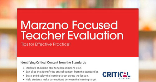 Marzano Focused Teacher Evaluation | Smore Newsletters for Education