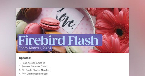 Firebird Flash | Smore Newsletters