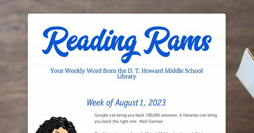 Reading Rams | Smore Newsletters for Education