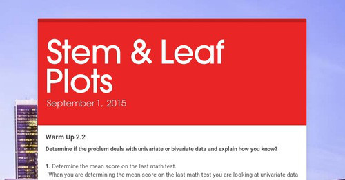 Stem & Leaf Plots | Smore Newsletters