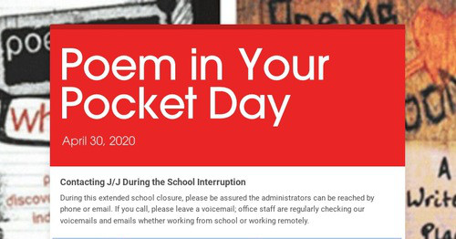 Poem in Your Pocket Day