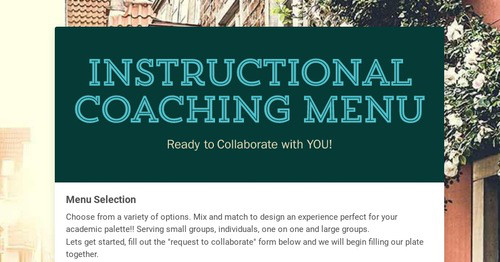 Instructional Coaching Menu | Smore Newsletters