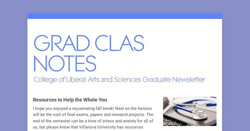 GRAD CLAS NOTES | Smore Newsletters